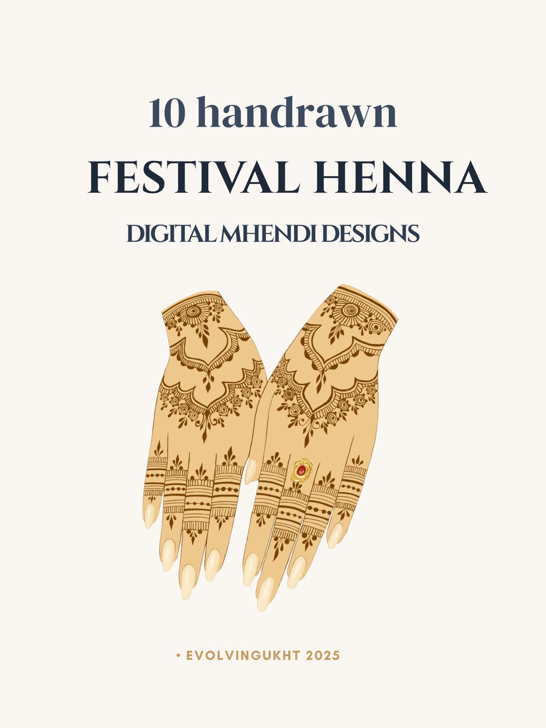 Festival Henna Designs - 10 Hand-drawn Mehndi Patterns (printable PDF ...