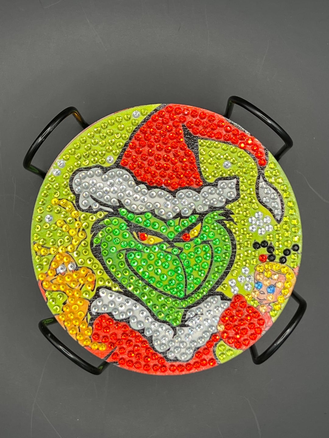 Christmas Coasters -grinch. Diamond Dot Art. - Etsy