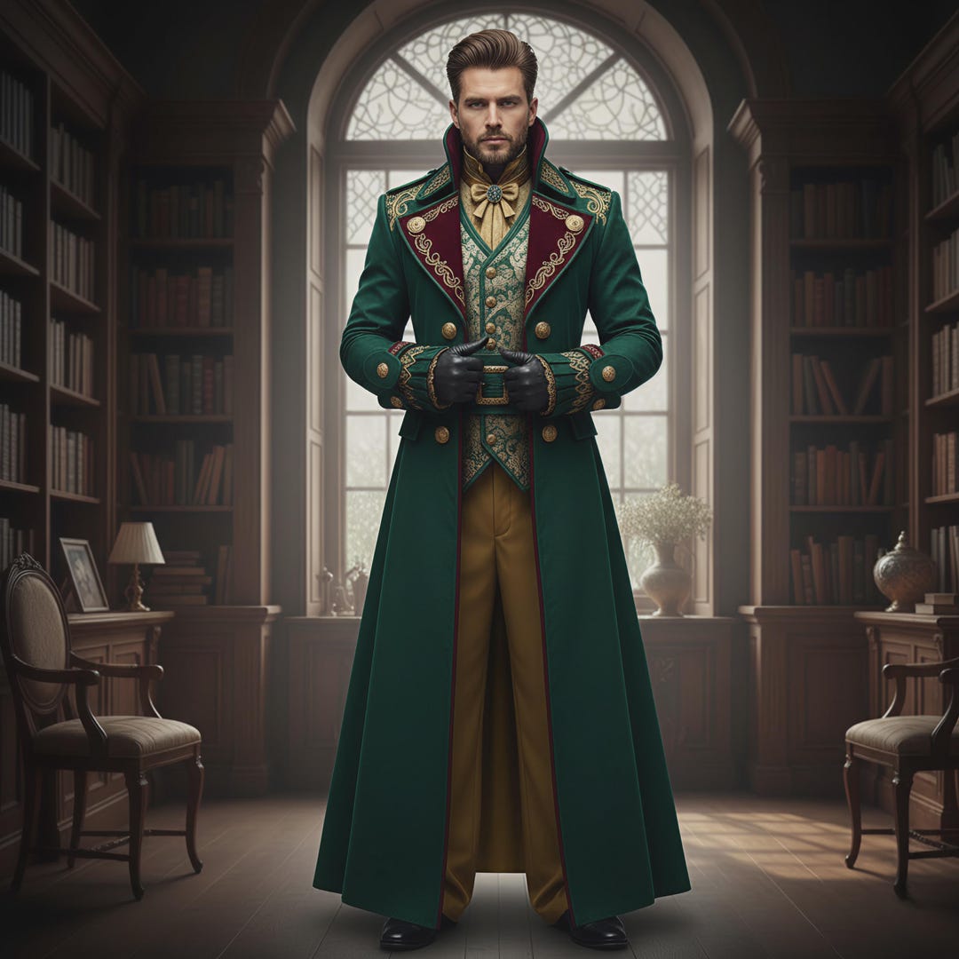 Victorian Gothic Tailcoat, Vampire Long Overcoat for Formal Events ...