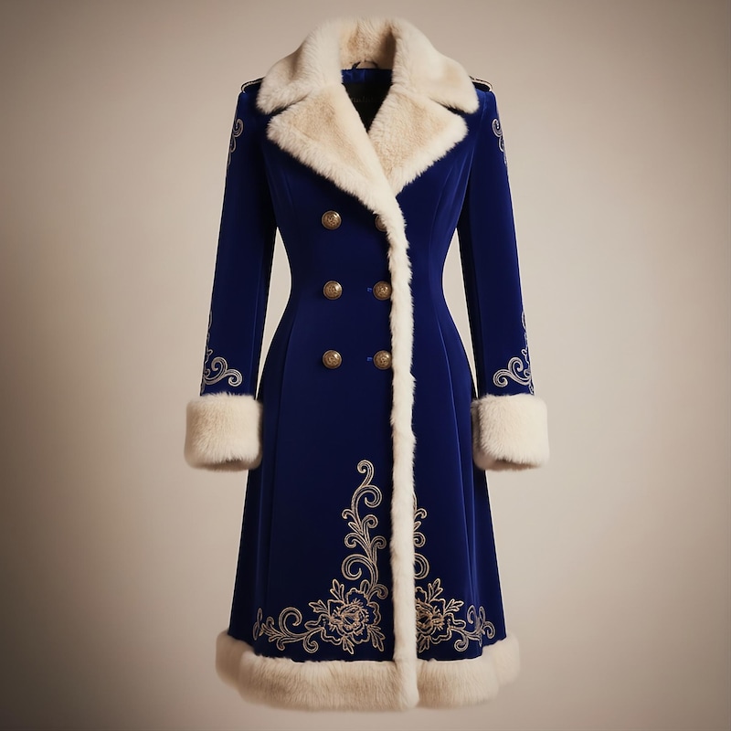 Blue Long Fur Coat - Etsy