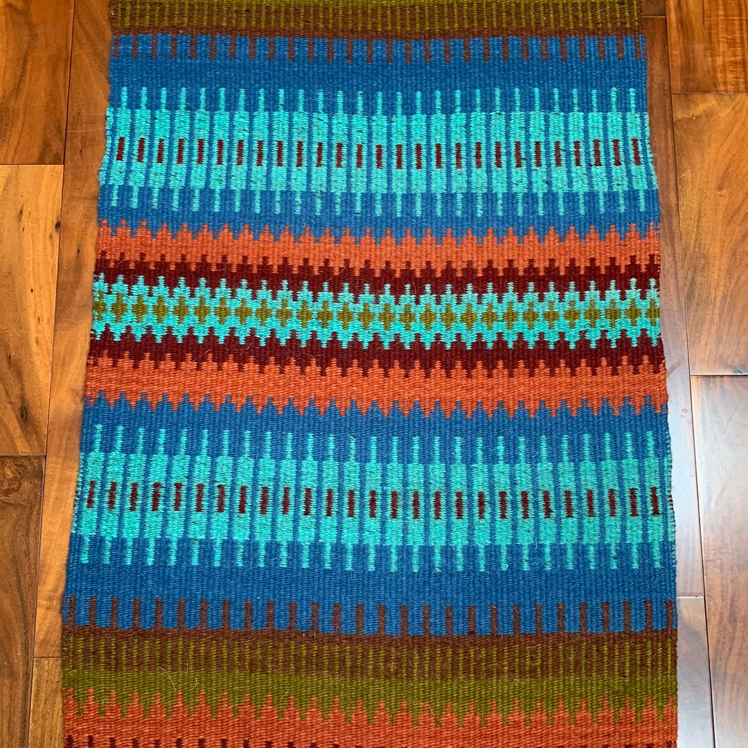 E1341 Boundweave Krokbragd 100% Wool Accent Floor Rug or Wall Hanging ...