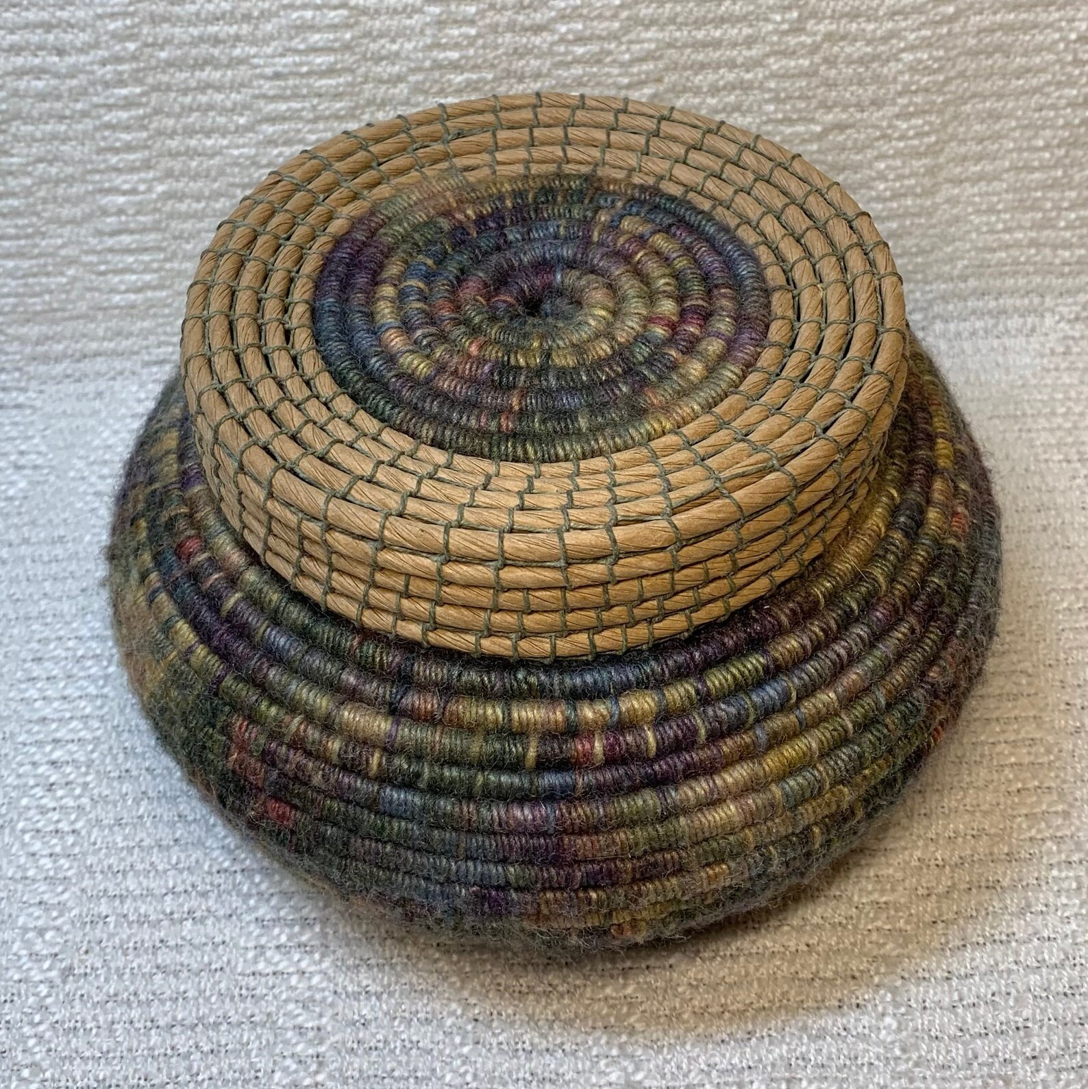 E1422 Closed Coiled Basket With Lid - Etsy