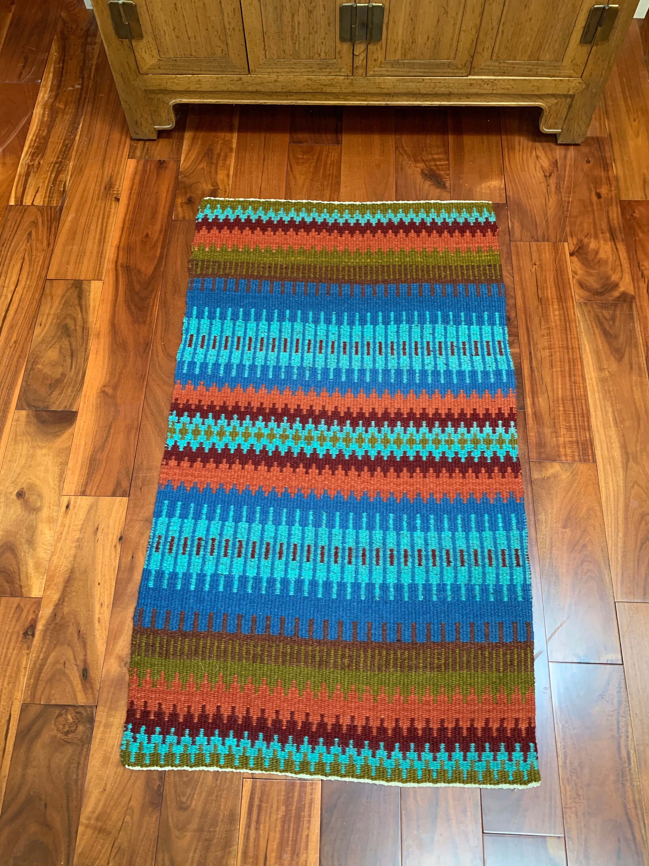 E1341 Boundweave Krokbragd 100% Wool Accent Floor Rug or Wall Hanging ...