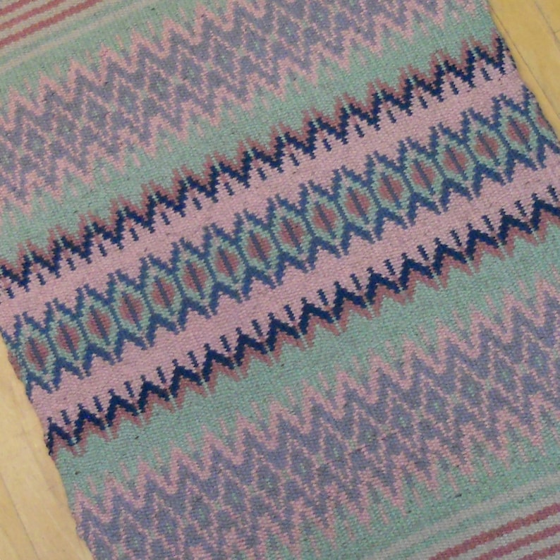 E635 Boundweave Rug, Lavender Stripe Floor or Wall Hanging, Zen ...