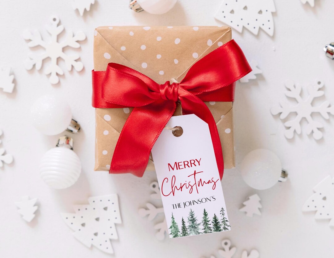 Personalized Christmas Gift Tags, Custom Family Name (digital Download ...