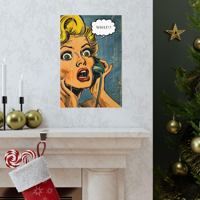 Vintage Pop Art Poster, Retro Wall Decor - Matte Vertical Posters, Wall ...