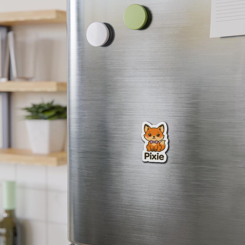 Cute Fox "pixie" Die-cut Magnet, Cute Animal Magnet, Kitchen Decor ...