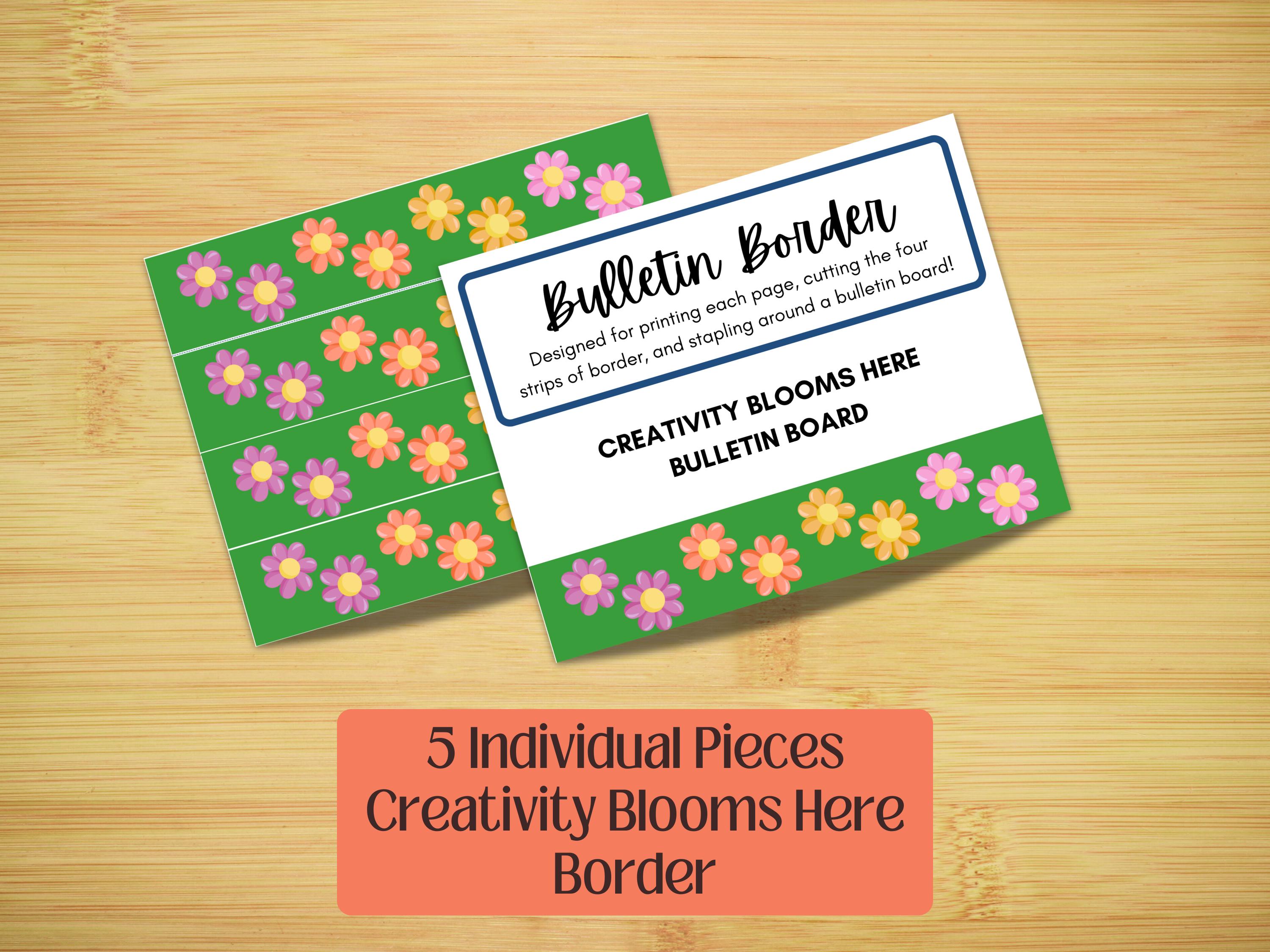 Creativity Blooms Here | Smiling Spring Flowers Bulletin Board Kit ...