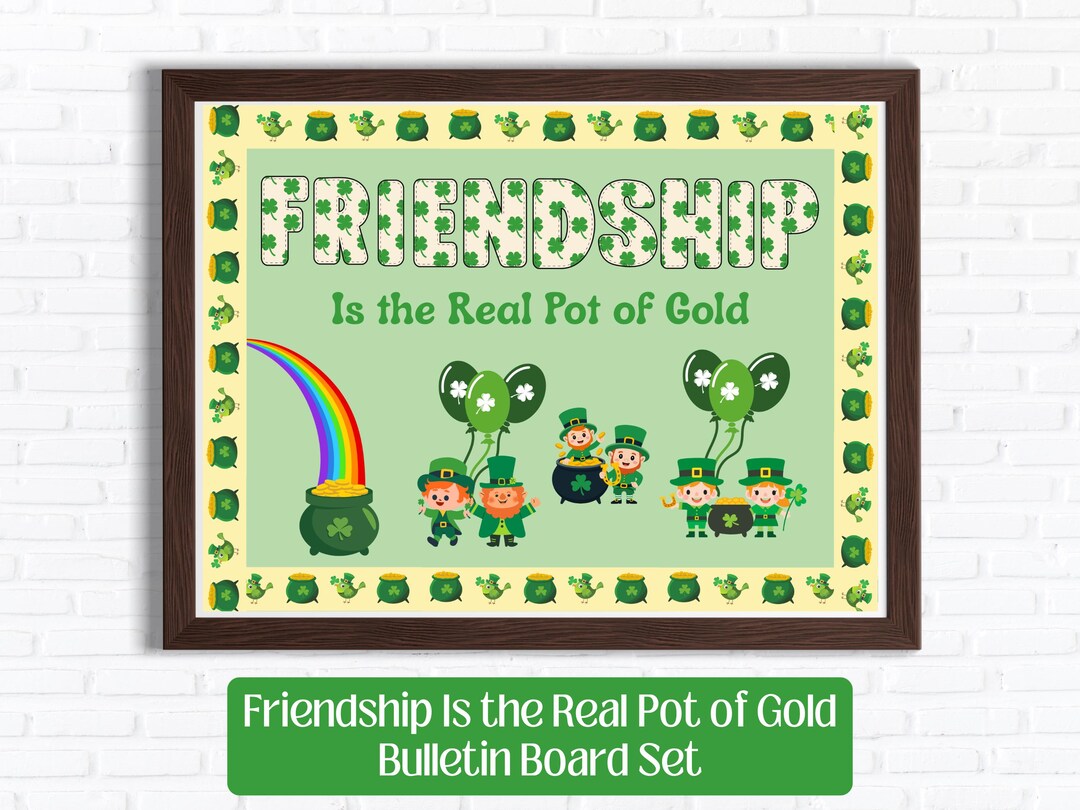 Friendship Bulletin Board | St. Patrick's Day Classroom Decor | Digital ...