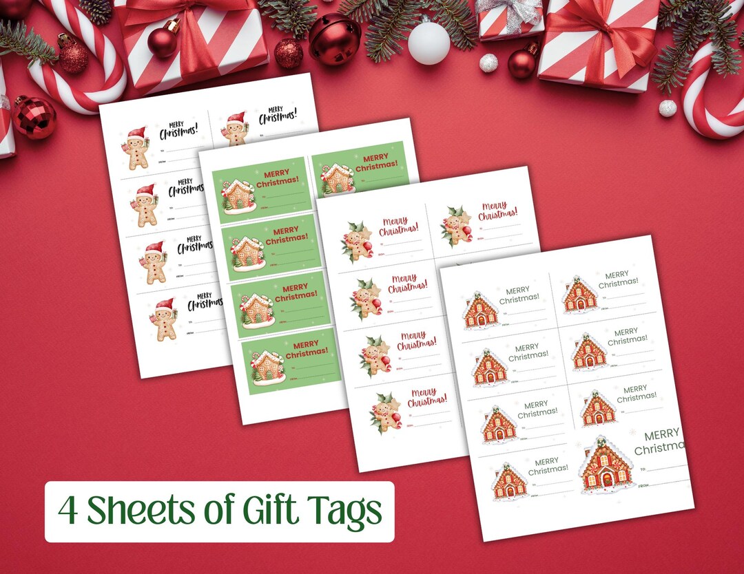 Printable Christmas Gift Tags | Gingerbread Christmas Present Labels ...