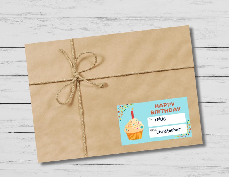 Printable Cupcake Birthday Gift Tags (digital PDF) - Etsy