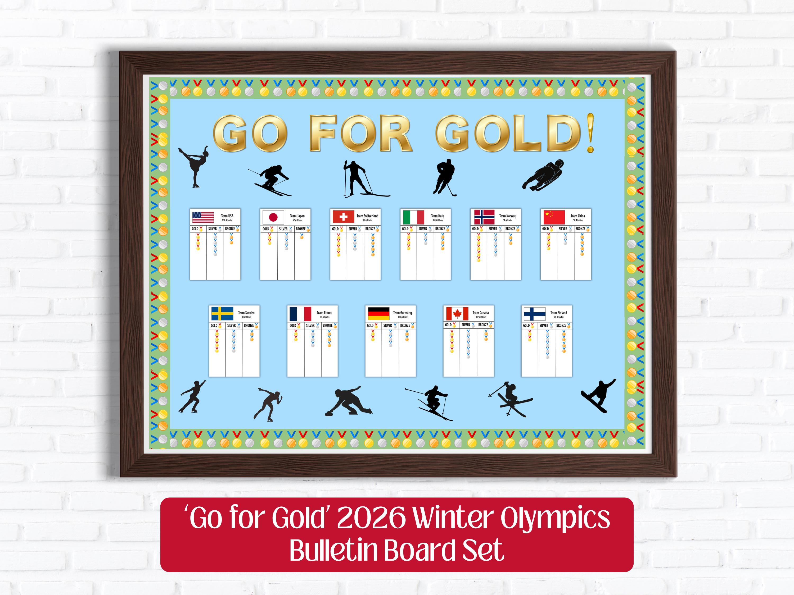 2026 Winter Games Bulletin Board Set | "go for Gold" Classroom Display ...