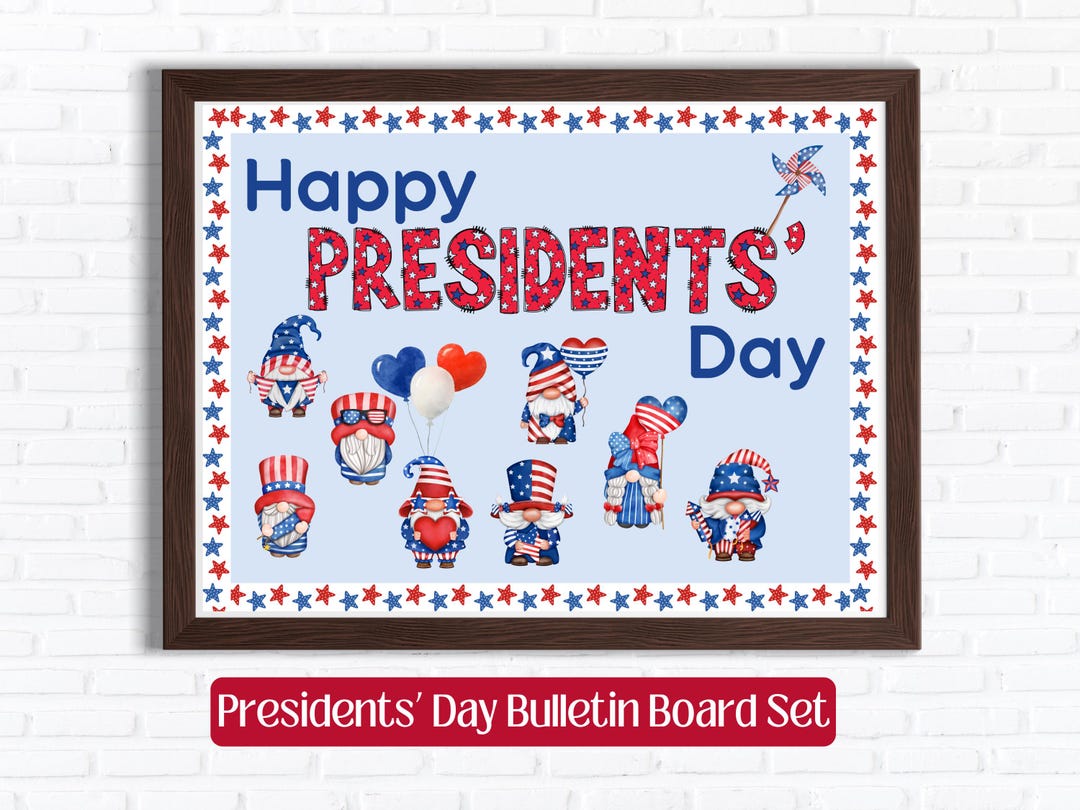 Presidents' Day Bulletin Board Set | Patriotic February Board | Digital ...