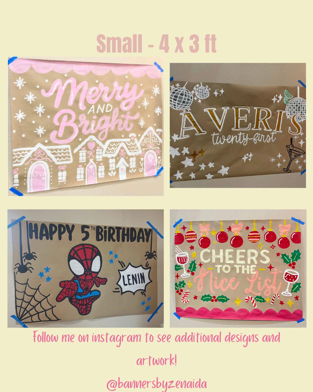 CUSTOM BANNER | Brown Paper Sign, Custom Party Banner - Etsy