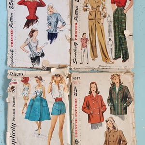 Simplicity 1950s Size 12 Sewing Pattern Lot F | 2272, 2337, 2531, 4747 ...