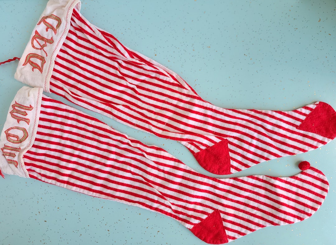 Vintage Mom & Dad Christmas Stockings - Etsy