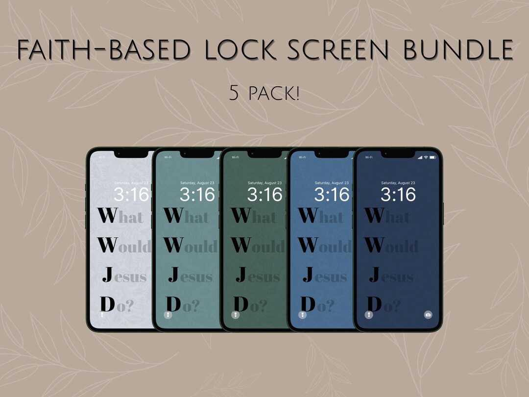 WWJD Phone Wallpaper Bundle: Inspirational Lock Screens, Arctic Palette ...