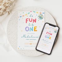 Fun to Be One Birthday Party Editable Invitation Template | First ...