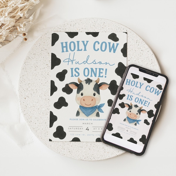 Cow Template Birthday - Etsy UK