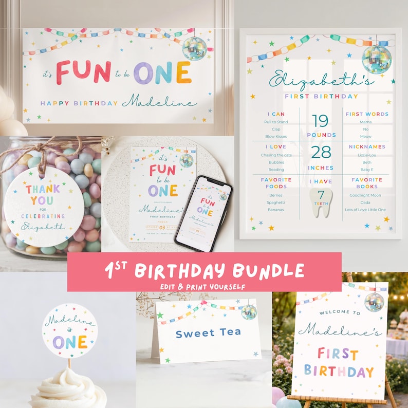 It’s Fun to Be One Birthday Invitation, Disco First Birthday Invite ...