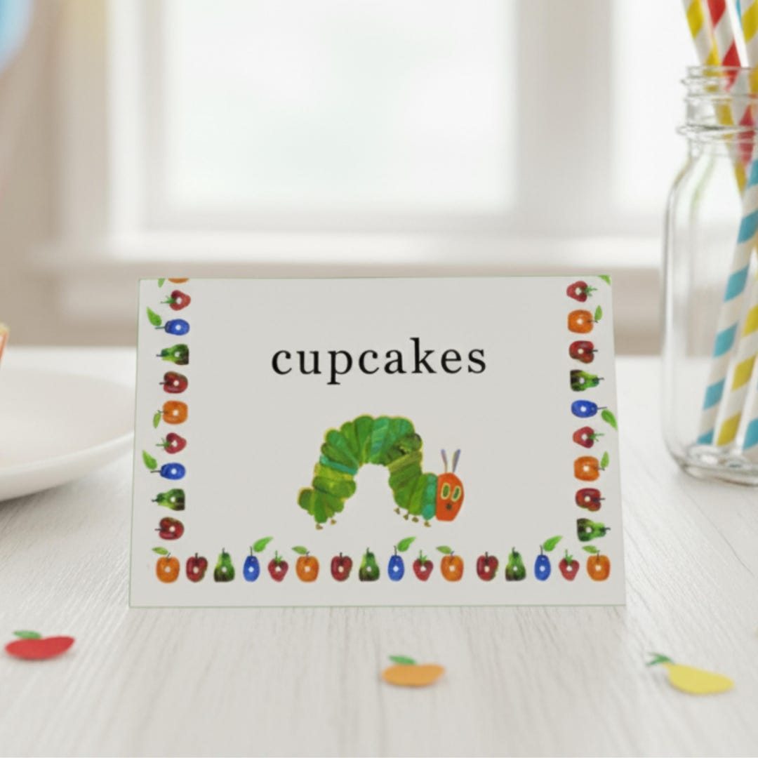 Hungry Caterpillar Food Cards, Editable Birthday Party Food Labels ...