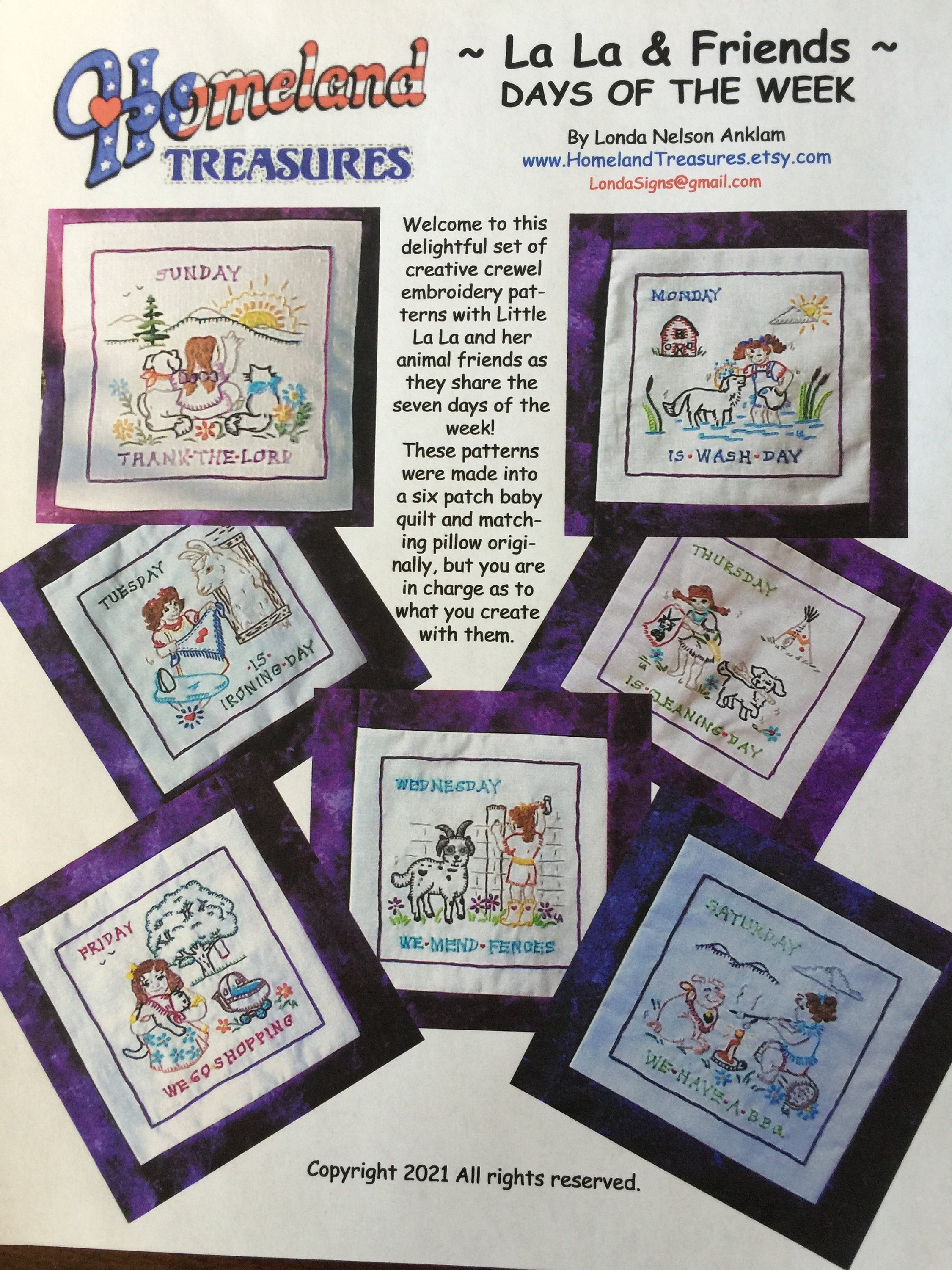 DAYS of the WEEK Embroidery Patterns - Etsy