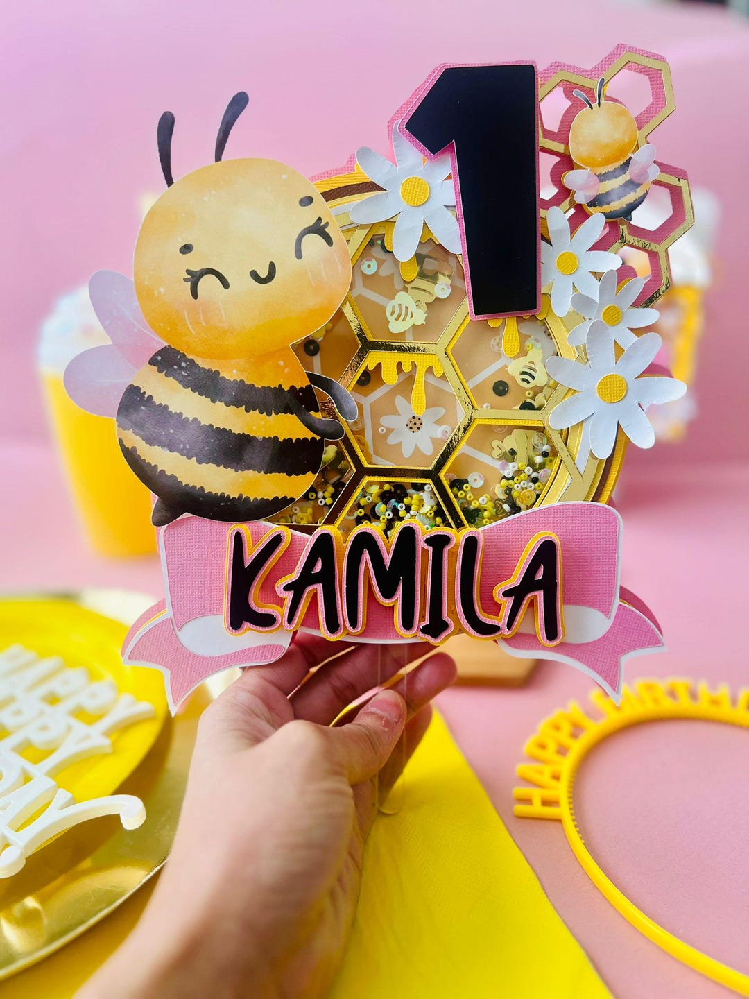 Bee Cake Topper Shaker- Bee Party- Bee Birthday - Etsy