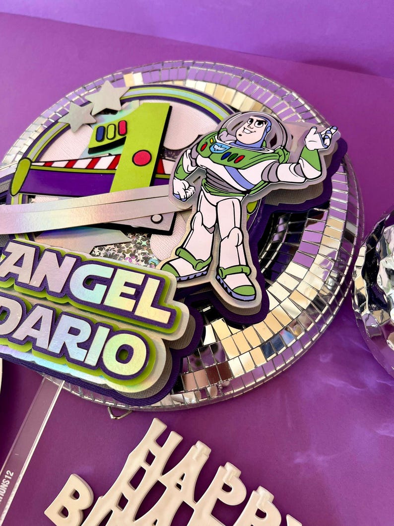 Buzz Lightyear Cake Topper Shaker- Buzz Lightyear Party- Buzz Lightyear ...