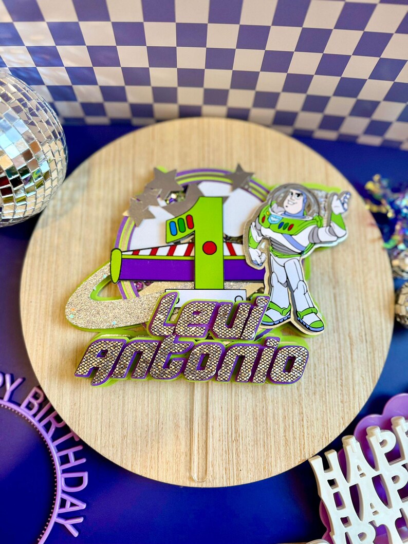 Buzz Lightyear Cake Topper Shaker- Buzz Lightyear Party- Buzz Lightyear ...