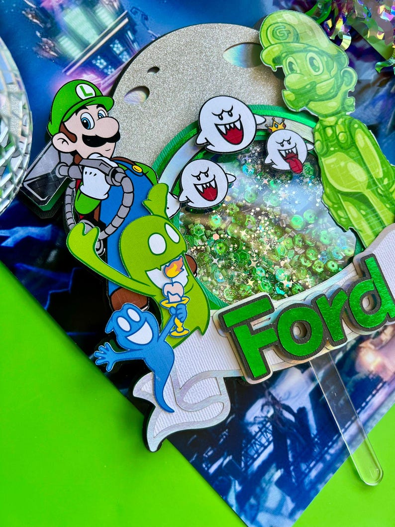 Luigi's Mansion Cake Topper Shaker- Luigi's Mansion Party- Luigi's ...