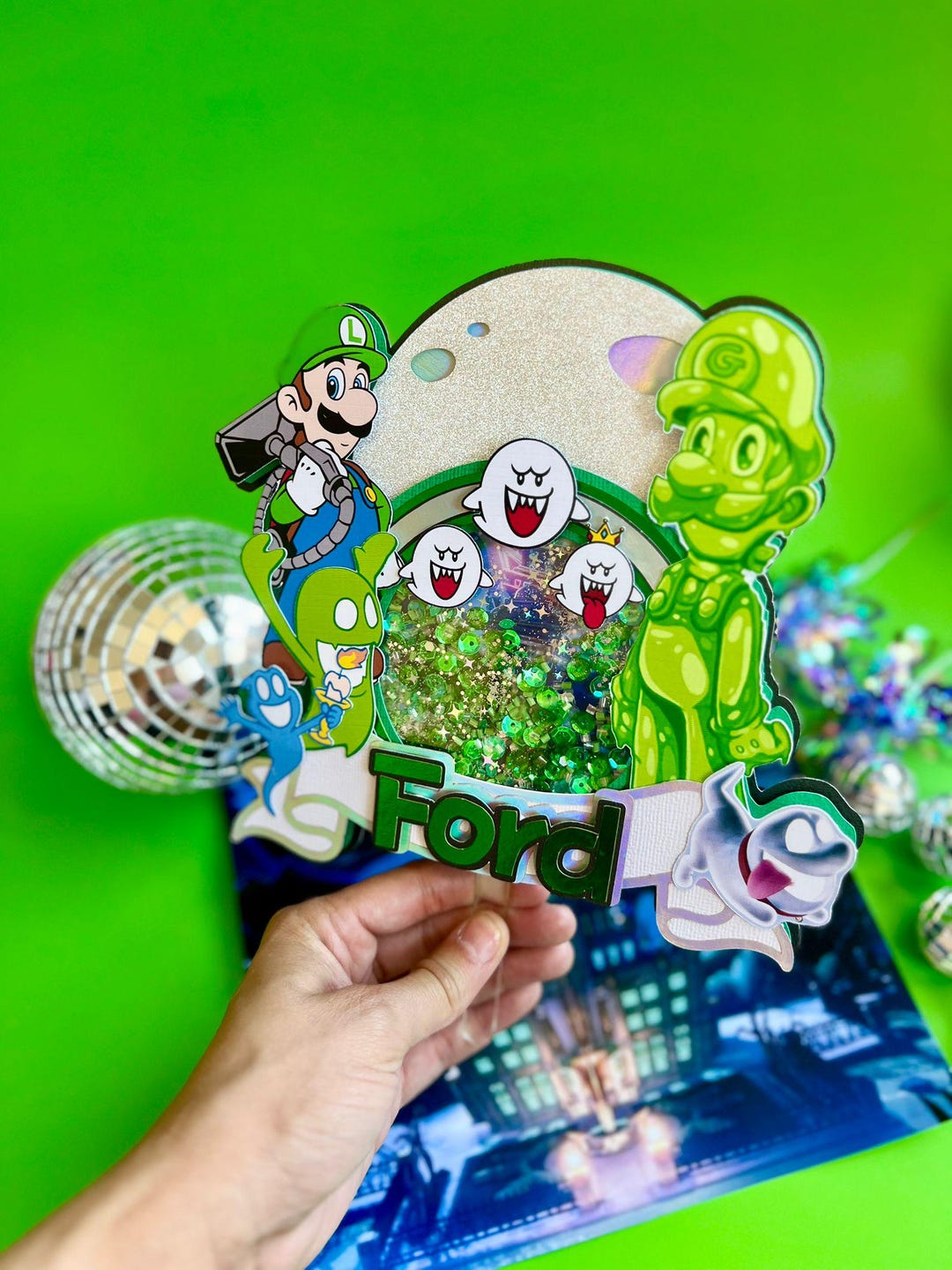 Luigi's Mansion Cake Topper Shaker- Luigi's Mansion Party- Luigi's ...