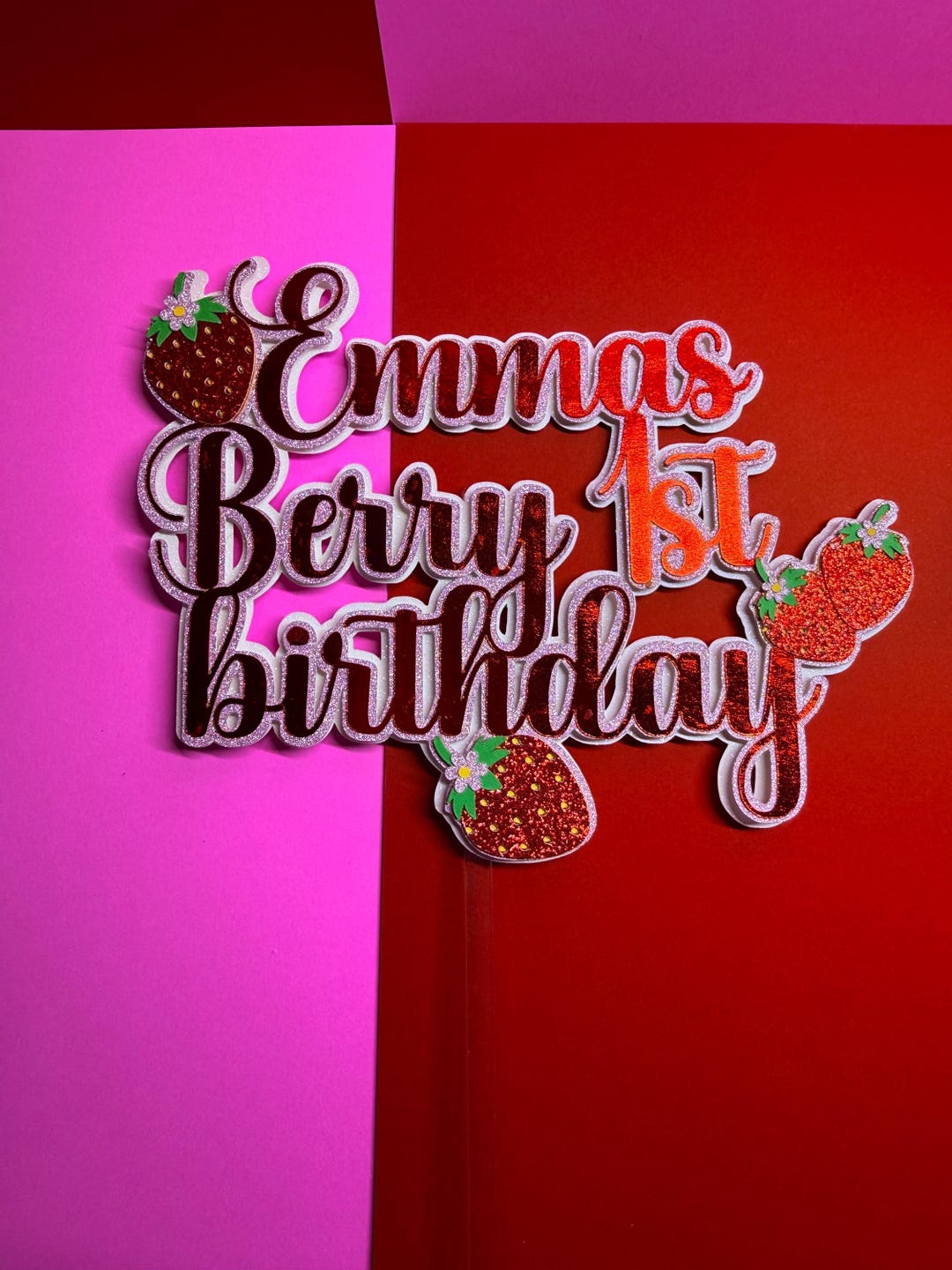 Berry First Birthday Cake Topper - Etsy