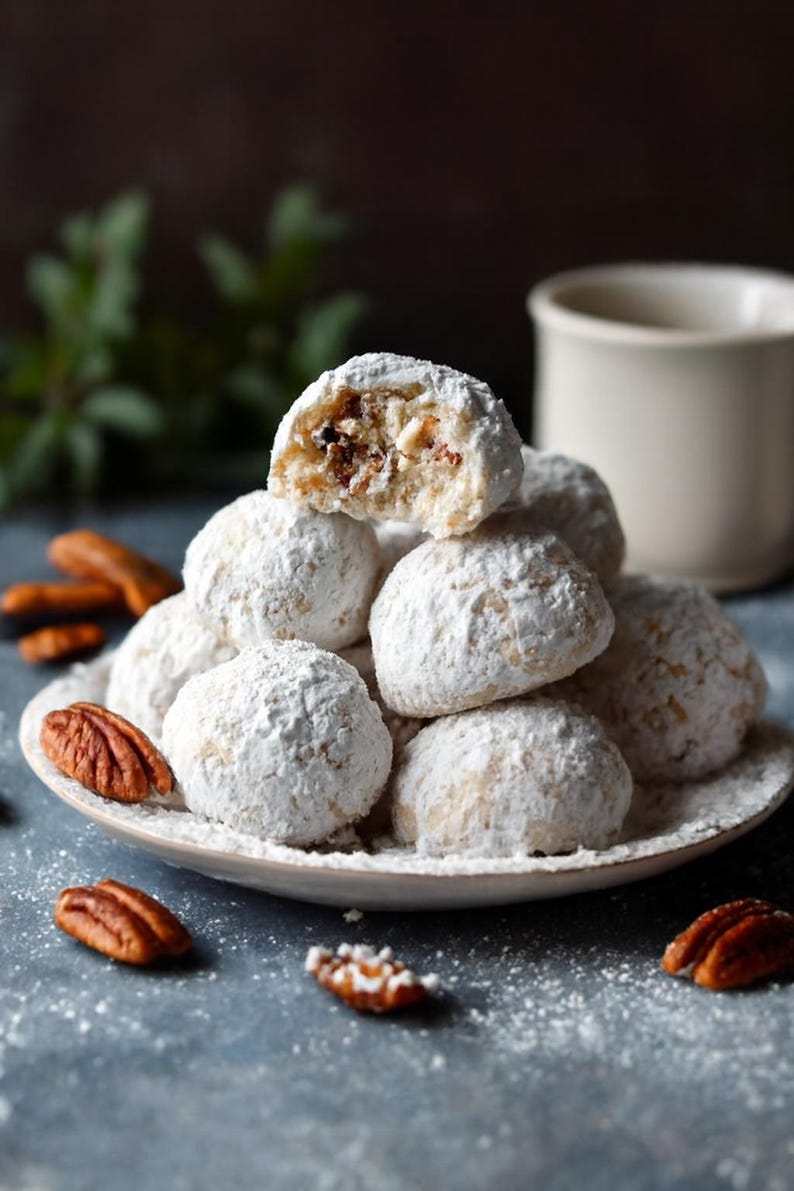 Buttery Walnut Snowballs Cookie Recipe Christmas Holiday Melt in Mouth ...