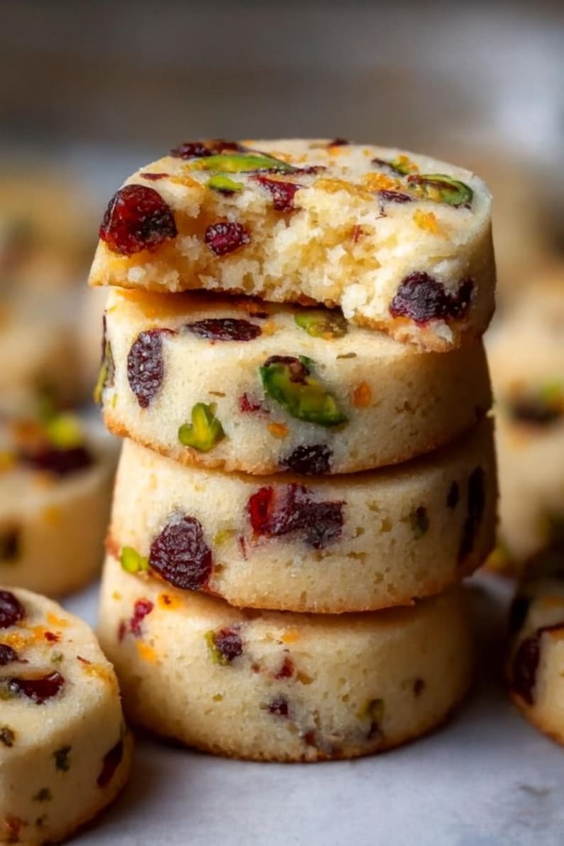 Cranberry Pistachio Shortbread Cookies Recipe Easy Holiday Baking ...