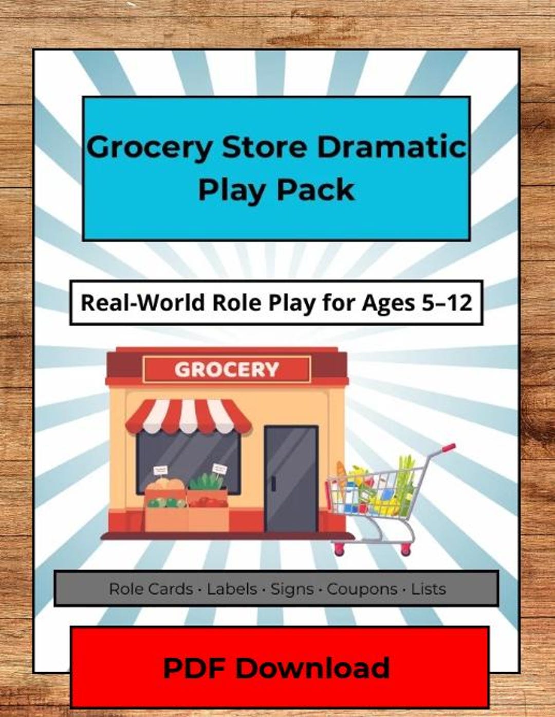 Grocery Store Dramatic Play | Printable Pretend Play for Ages 5–12 ...