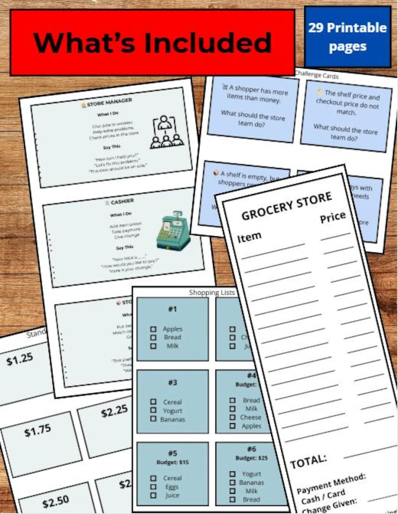Grocery Store Dramatic Play | Printable Pretend Play for Ages 5–12 ...