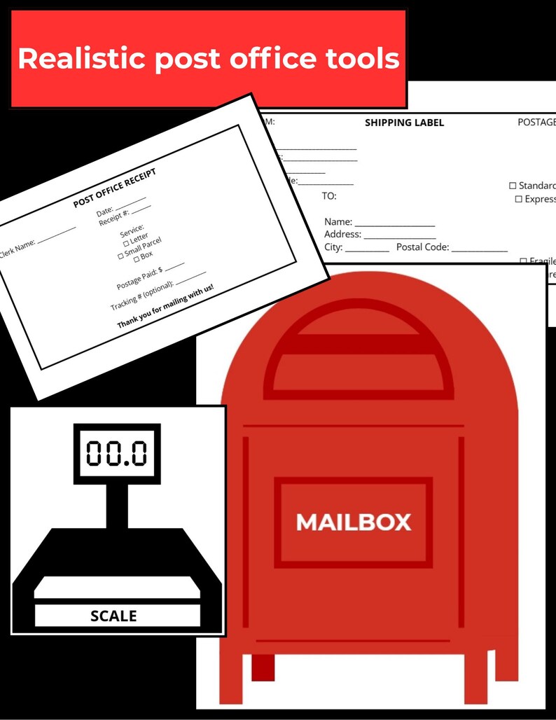 Post Office Dramatic Play | Printable Role Play Pack for Ages 5–12 - Etsy