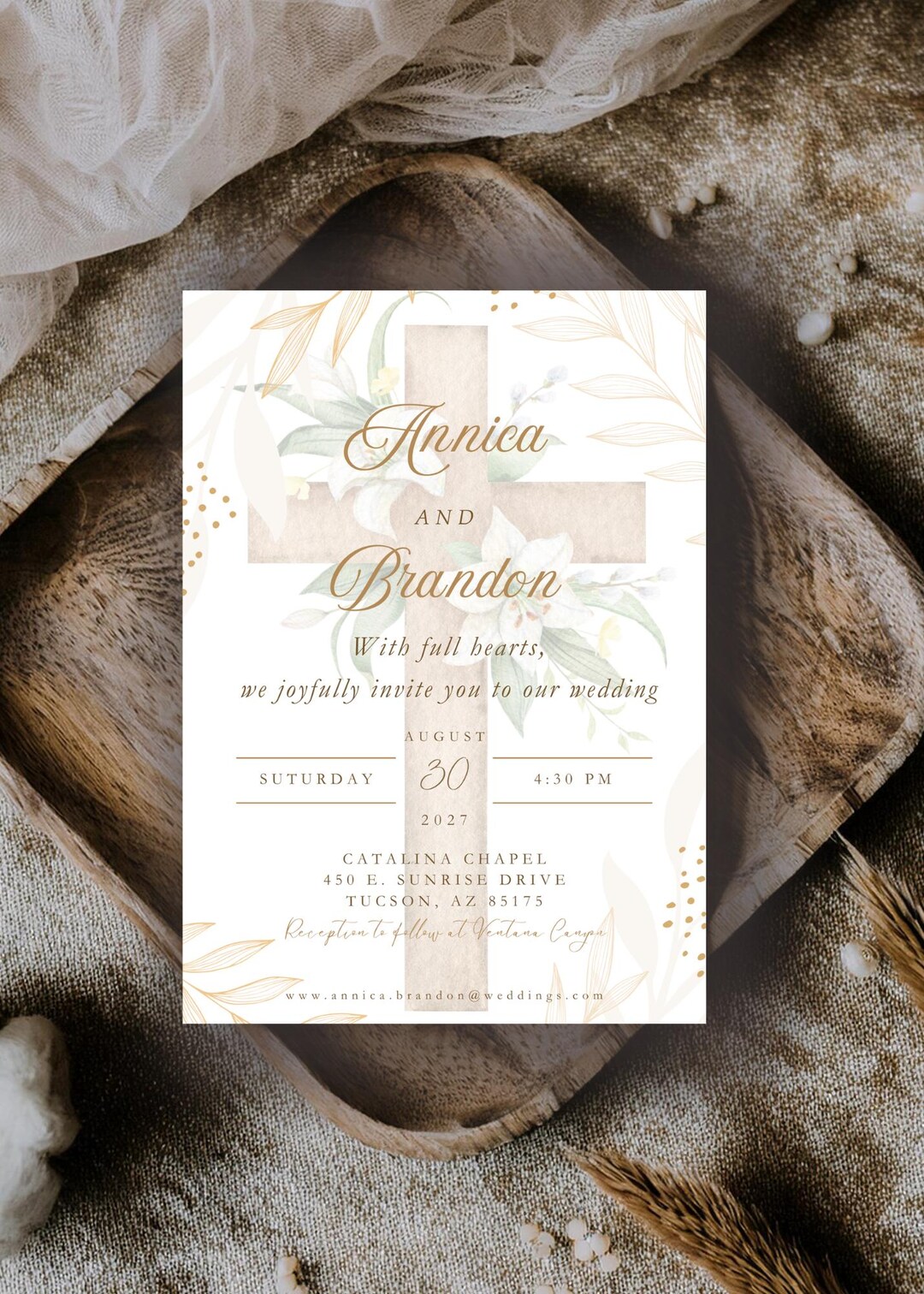 Customizable Faith-focused Digital Wedding Invitation, 5 X 7 Portrait ...