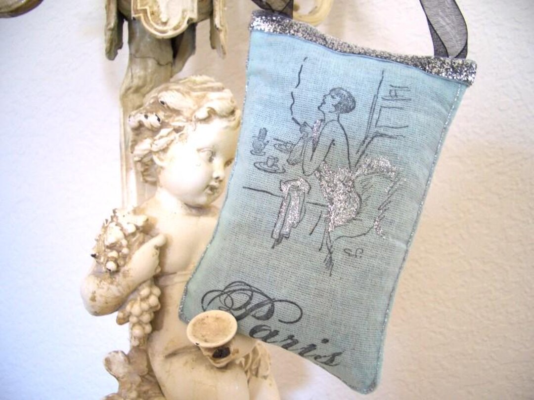 French Blue Sachet - Mademoiselle Woman Flapper PARIS - French Lavender ...