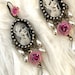 Hollywood Starlet Earrings Surrounded by Pearls and Pink Flowers. #47 ...