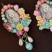 Old Hollywood Starlet, Mae Murray, Earrings With Rhinestones and Pastel ...