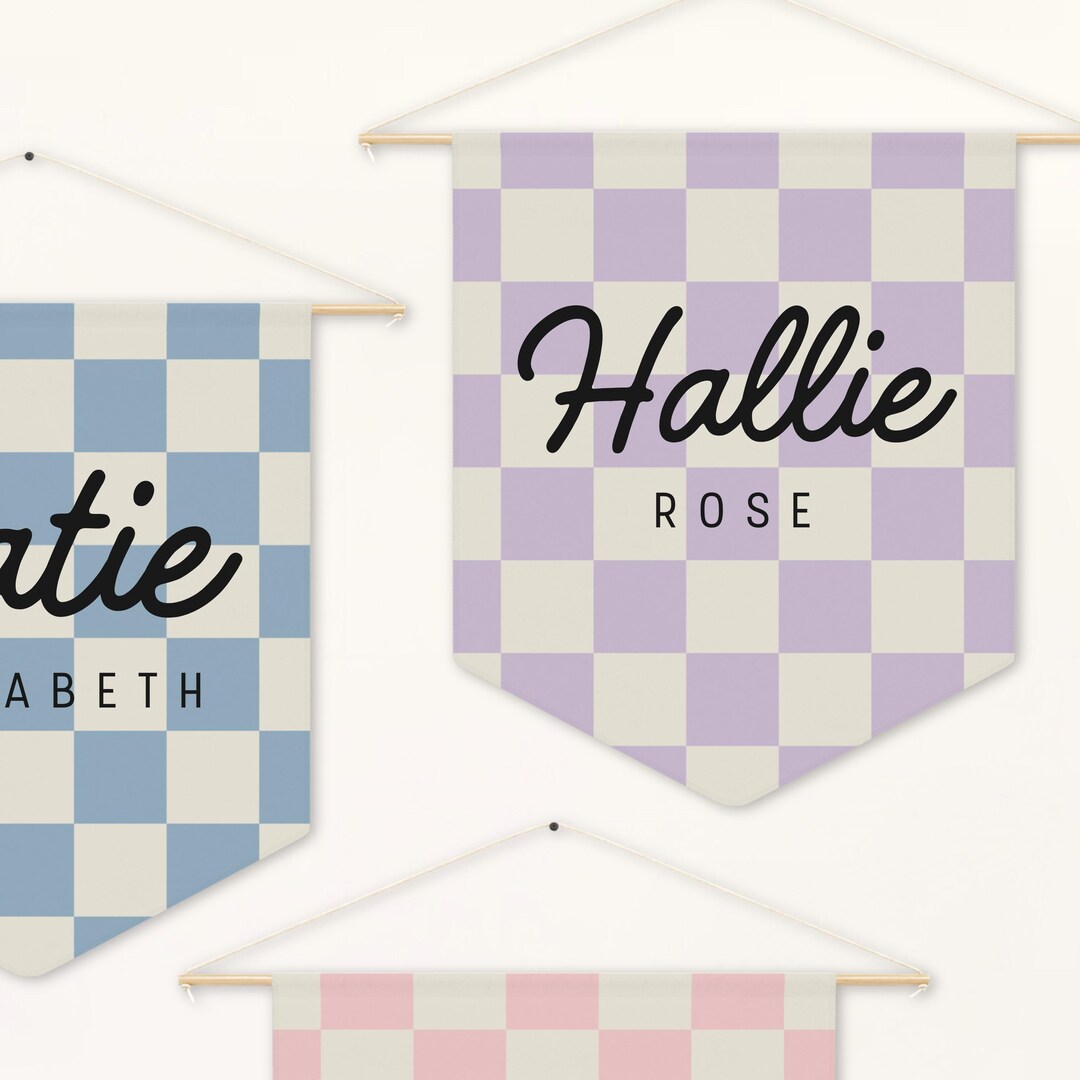 Custom Name Pennant Banner – Personalized Wall Decor for Nursery, Kids ...