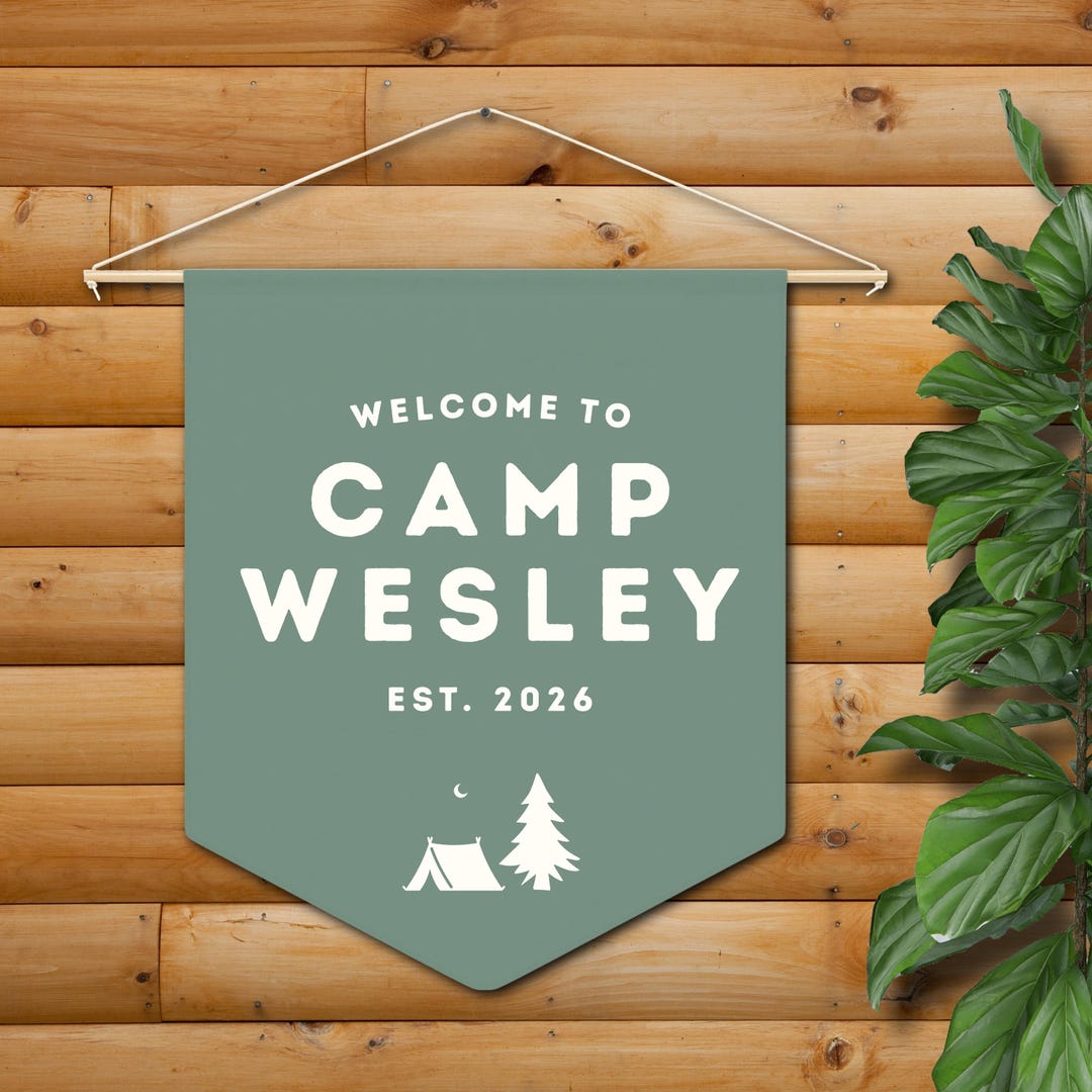 Custom Camp Pennant Banner – Personalized Camp Themed Party Decor ...
