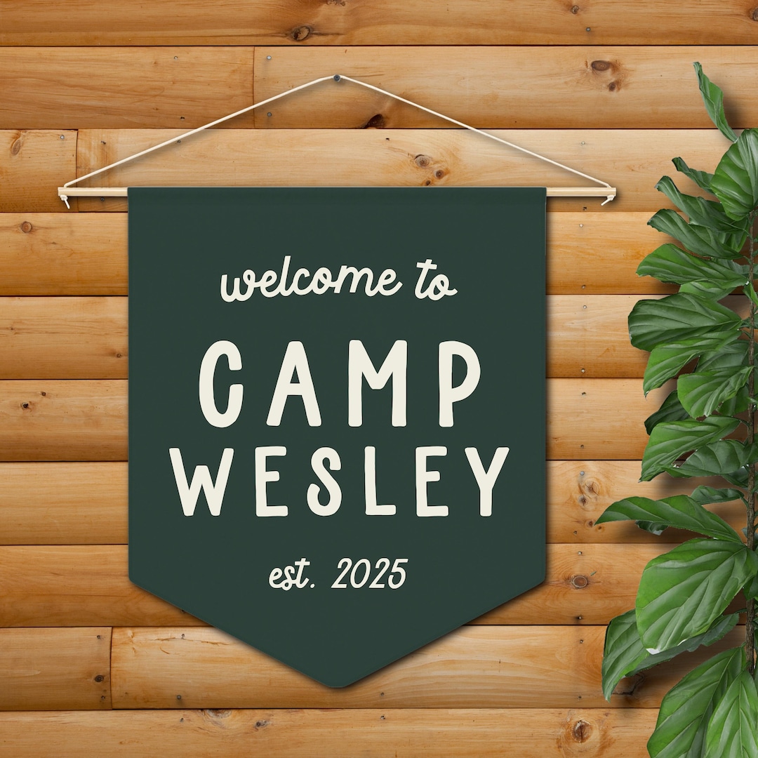 Custom Camp Pennant Banner – Personalized Camp Themed Party Decor ...