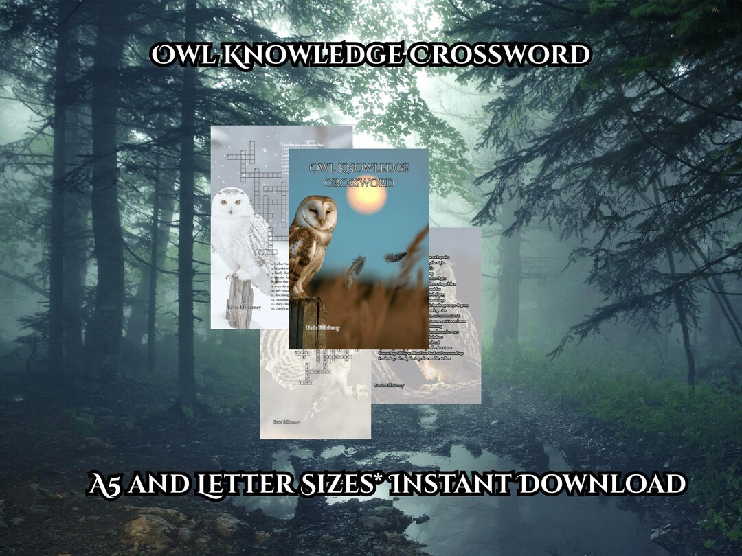 Owl Facts Crossword Puzzle – Educational Worksheet, Nature Learning ...