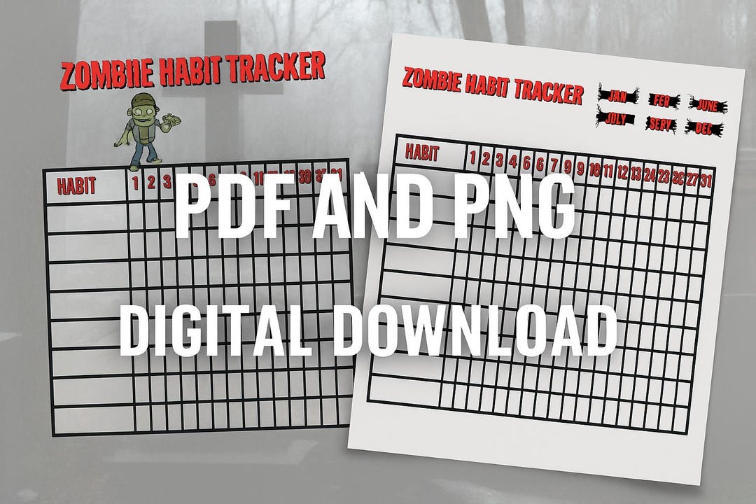 Zombie Habit Tracker | Horror-themed Printable Habit Log | With ...