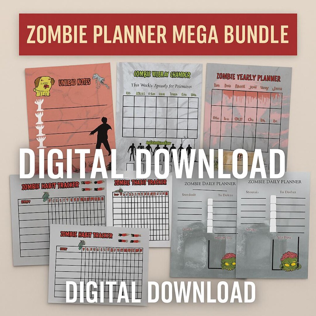 Zombie Planner Mega Bundle | Horror Printable Planners and Trackers ...