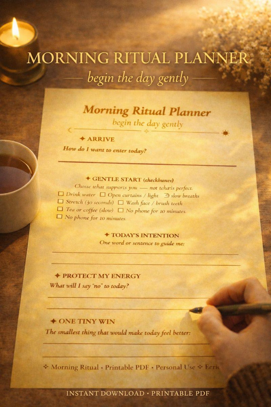 Morning Ritual Planner Page Printable – Witchy Daily Start & Gentle ...