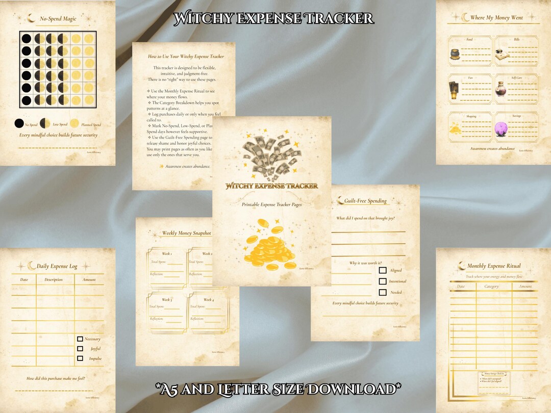 Witchy Expense Tracker Printable – Guilt-free Spending, No-spend ...