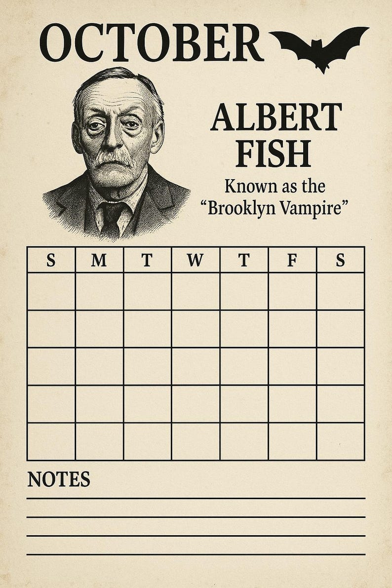 Serial Killer Facts Calendar | Perpetual Gothic True Crime Planner | 12 ...